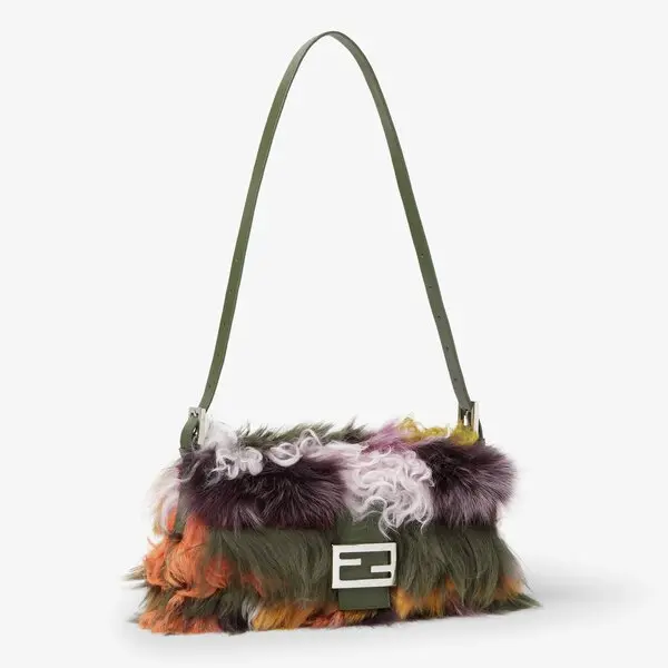 Fendi Baguette® 26424 Multicolor Inlaid Shearling Bag